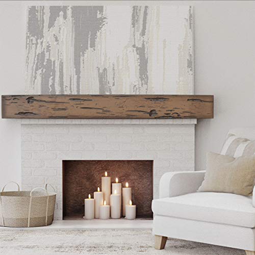 Ekena Millwork MANUPC04X04X60ZD Pecky Cypress Faux Wood Fireplace Mantel, 4"H x 4"D x 60"W, Premium Aged