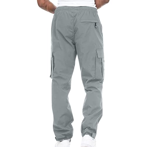 Outdoor Pants for Men Solid Color Casual Hiking Lightweight Sweatpants Fitness Leg Petite Tactical Pants with Pockeis