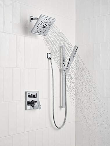 DELTA FAUCET T27967-BL Angular Modern Monitor 17 Series Valve 6-Setting Integrated Shower Trim with Diverter, Matte Black