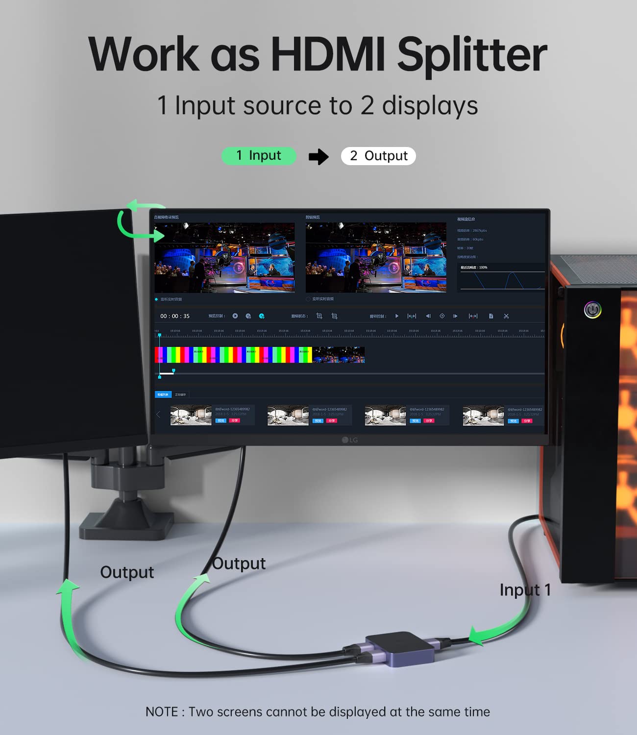 HDMI 2.1 Switch 2 in 1 Out/1 in 2 Out AGFINEST Bi-Directional High Speed 48Gbps HDMI Splitter Support 3D HDR 8K@60Hz 4K@120Hz for HDTV/Monitors/Laptops/PS5/Xbox and etc.(no HDMI Cables)
