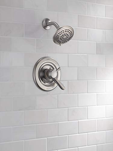 Delta Faucet Lahara 17 Series Dual-Function Shower Trim Kit with 5-Spray Touch-Clean Shower Head, Stainless T17238-SS (Valve Not Included)