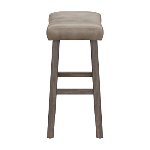 Hillsdale Furniture Saddle Counter Stool, Rustic Gray