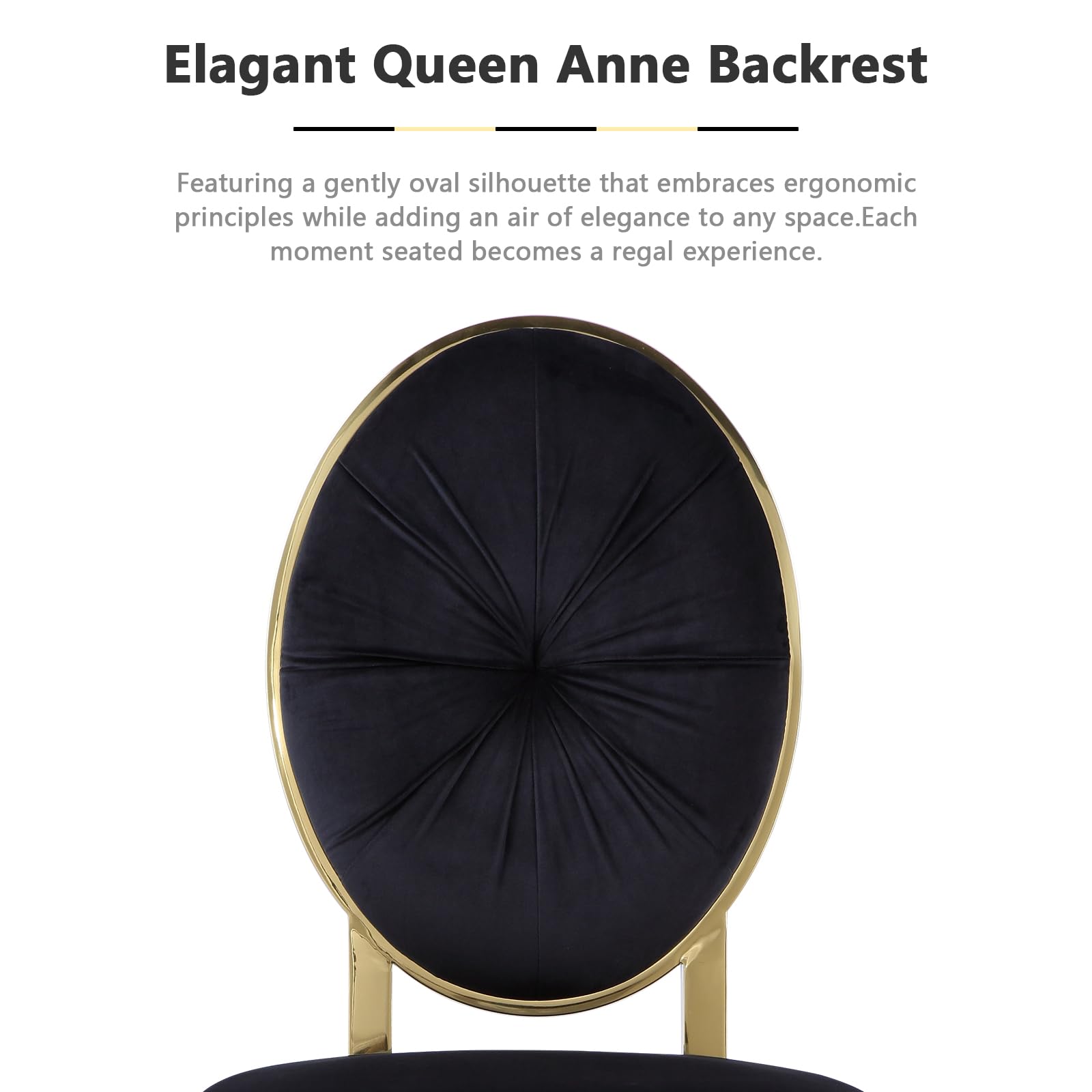 ACEDÉCOR 7 Pieces Dining Set for 6, Modern Dining Room Table with Gold U-Base White Dining Table, Black Velvet Upholstered Dining Chairs (White Dining Table+6 Black Dining Chairs)