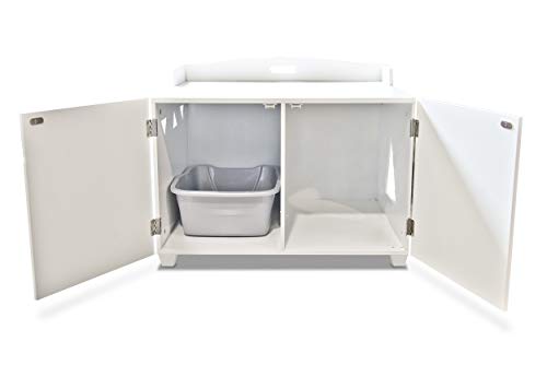 Furhaven Designer Hidden Litter Box Storage Container Cabinet - White, One Size