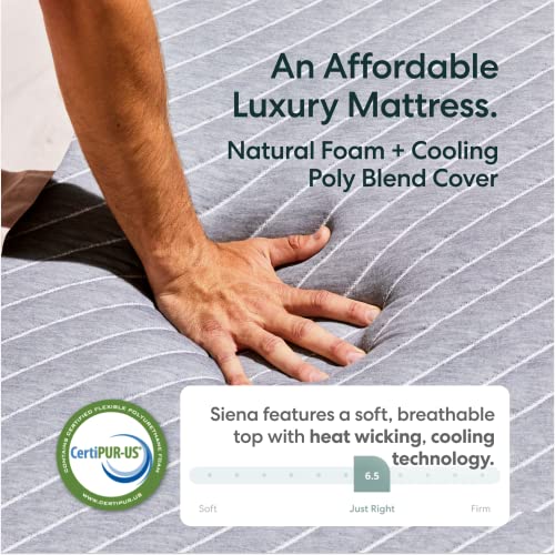 Siena Twin Mattress - Memory Foam 10'' - Medium Firm - 180 Night Trial - 5 Premium Layers - Breathable Cool Comfort Sleep Bed in a Box, 10 Year Warranty, White