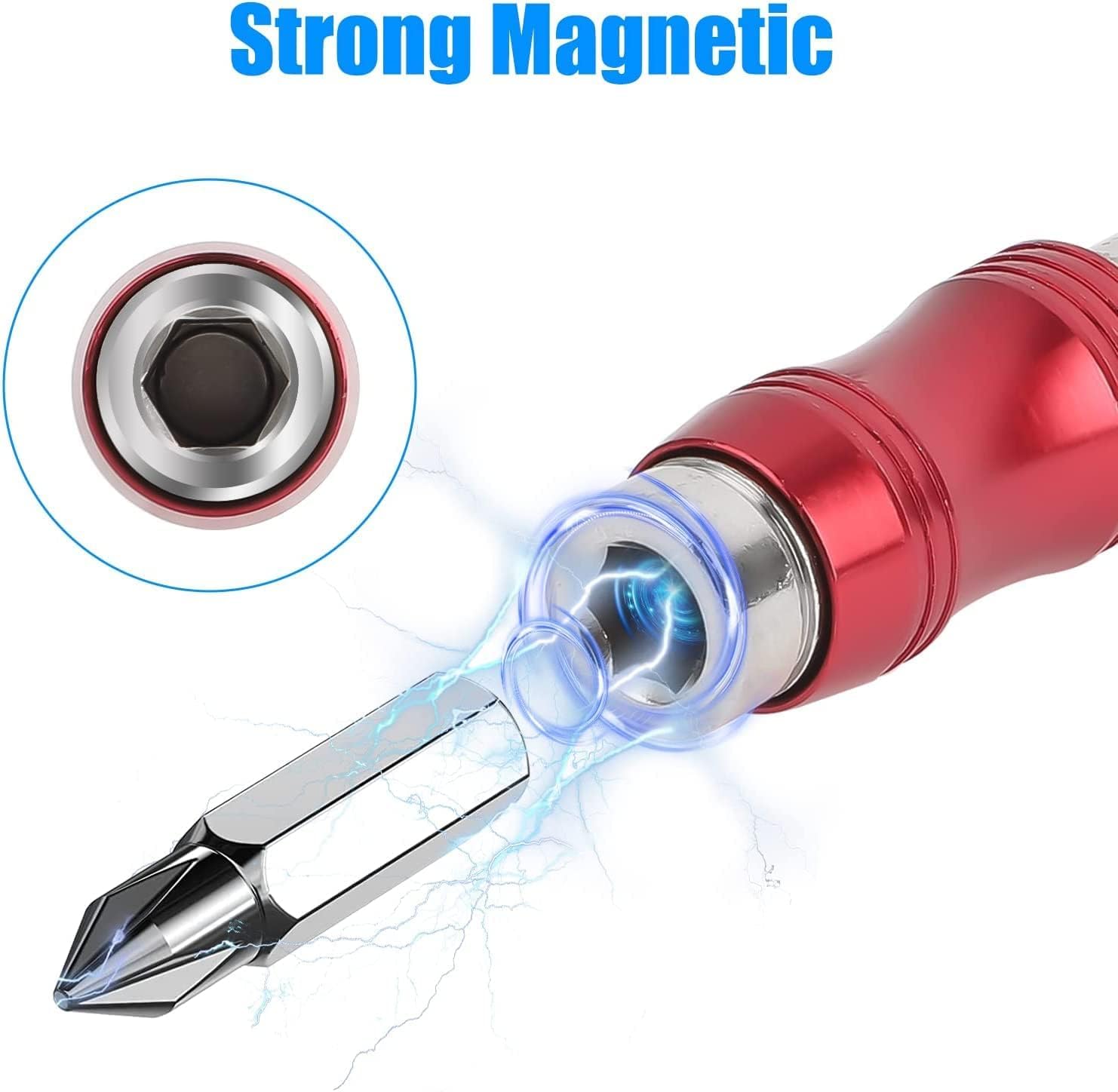 SUNJOYCO 3PCS 1/4" Magnetic Pivot Drill Bit Tip Holder, 105° Right Angle Drill Adapter Extension Impact Driver Bendable in 20° Angle for Corner