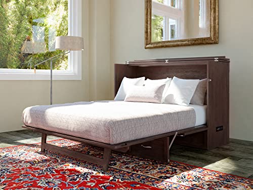 AFI Deerfield Murphy Bed Chest with Charging Station, Queen, Burnt Amber