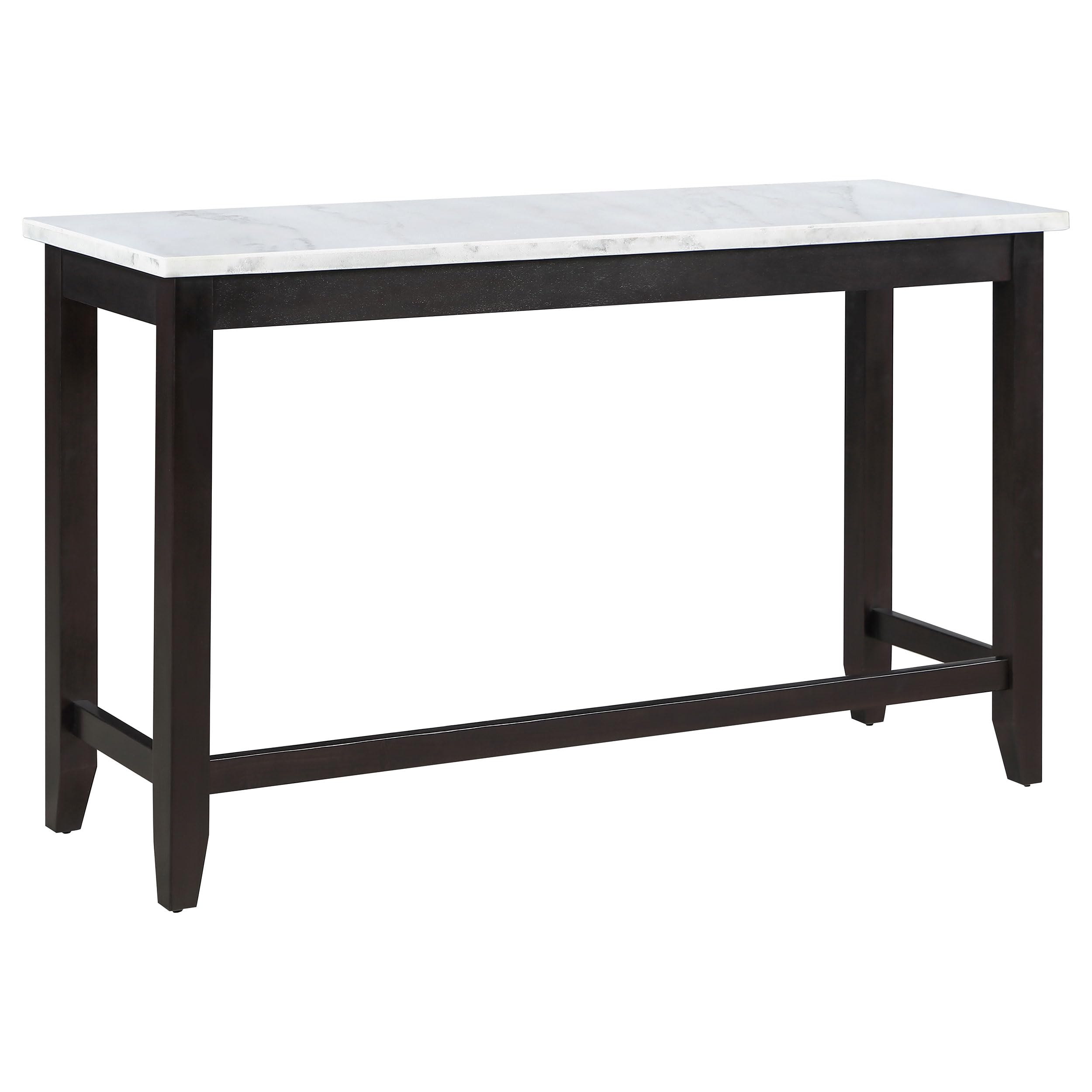 Coaster Home Furnishings Toby Rectangular Marble Top Counter Height Table Espresso and White