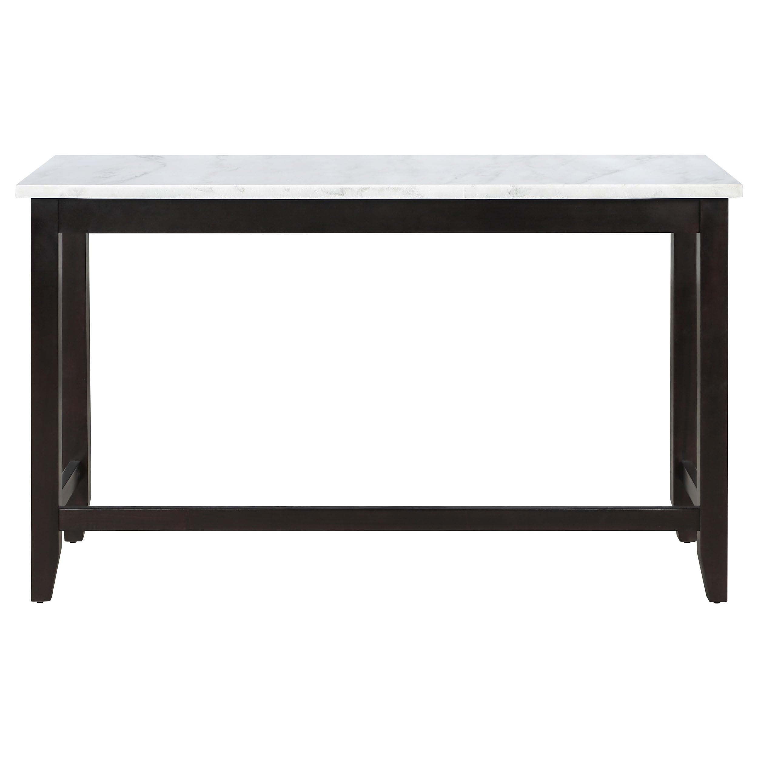 Coaster Home Furnishings Toby Rectangular Marble Top Counter Height Table Espresso and White