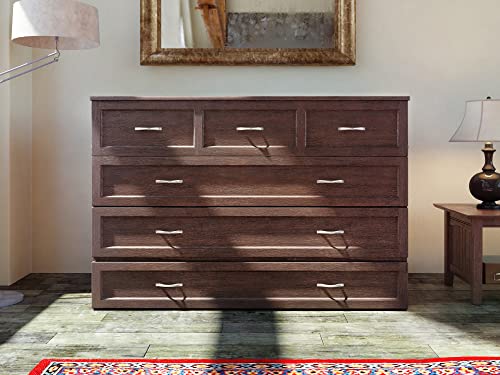 AFI Deerfield Murphy Bed Chest with Charging Station, Queen, Burnt Amber