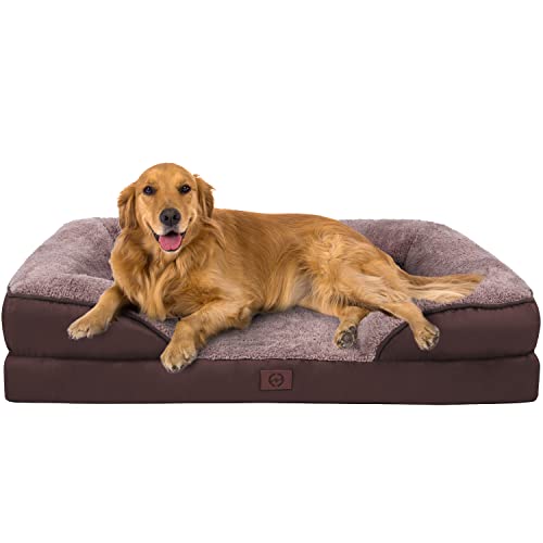 Large Orthopedic Foam Dog Bed for Small, Medium, Large and Extra Large Dogs/Cats Up to 40/70/100lbs - Orthopedic Egg-Crate Foam with Removable Washable Cover - Water-Resistant Pet Bed