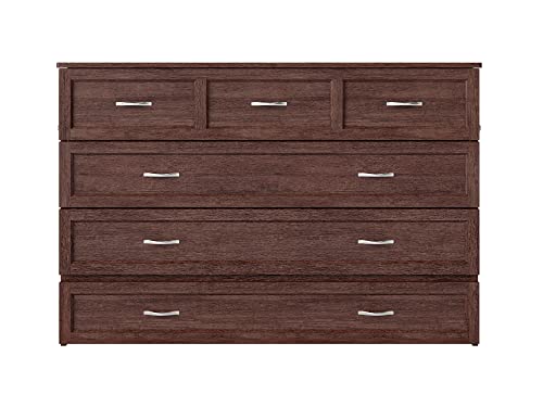 AFI Deerfield Murphy Bed Chest with Charging Station, Queen, Burnt Amber