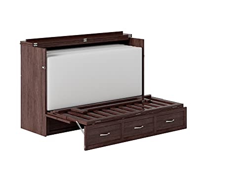 AFI Deerfield Murphy Bed Chest with Charging Station, Queen, Burnt Amber
