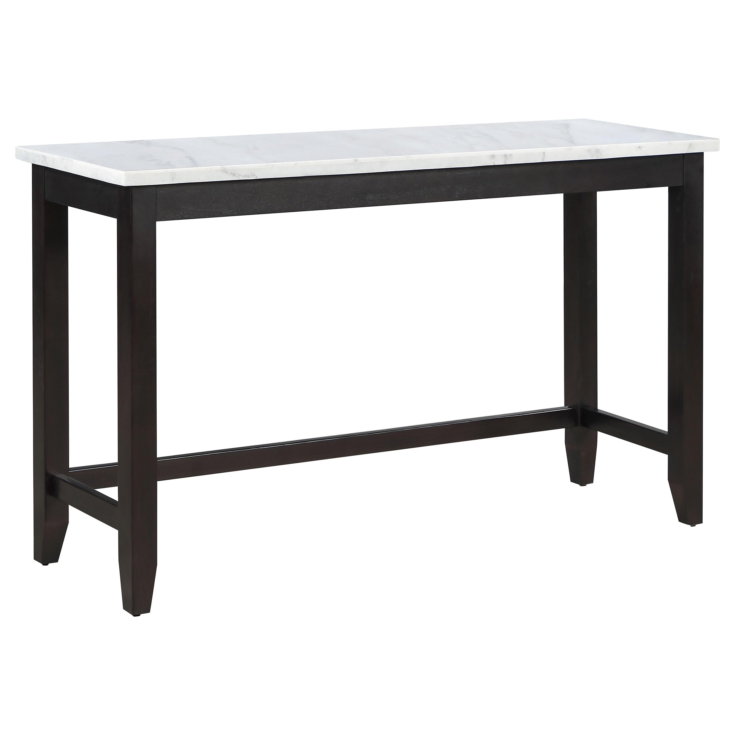 Coaster Home Furnishings Toby Rectangular Marble Top Counter Height Table Espresso and White