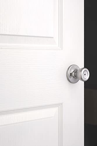 Kwikset 300T-326V1 Tylo Knob Privacy Door Lock with New Chassis with 6AL Latch and RCS Strike Brass by Bright Chrome Finish