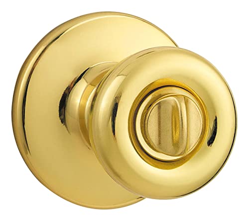 Kwikset 300T-326V1 Tylo Knob Privacy Door Lock with New Chassis with 6AL Latch and RCS Strike Brass by Bright Chrome Finish
