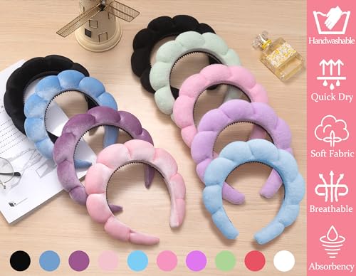 ERHIRY Spa Headband for Washing Face, Makeup Headband and Wristband Set - Pink (3 Count Silk and Flannel Materials, Absorbs Water, Hand-Washable, For Women Adults)
