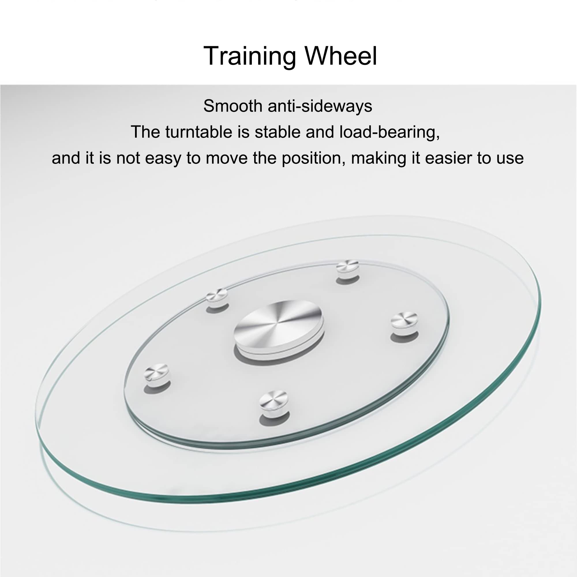 Tempered Glass Lazy Susan Turntable For Dining Table,Transparent Rotating Tray With Silent Bearing Centerpieces,Silent/Smooth/Not Easy to Dump,Easy To Share All Food,for Coffee Table,Home & Office Use