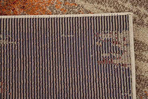 Unique Loom Estrella Collection Abstract, Rustic, Modern, Gradient, Distressed Area Rug, 5' 1" x 8' 0", Pink/Navy Blue