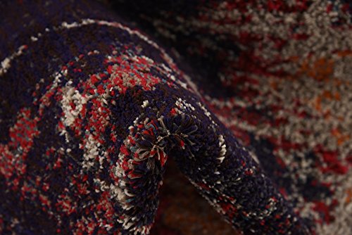 Unique Loom Estrella Collection Abstract, Rustic, Modern, Gradient, Distressed Area Rug, 5' 1" x 8' 0", Pink/Navy Blue