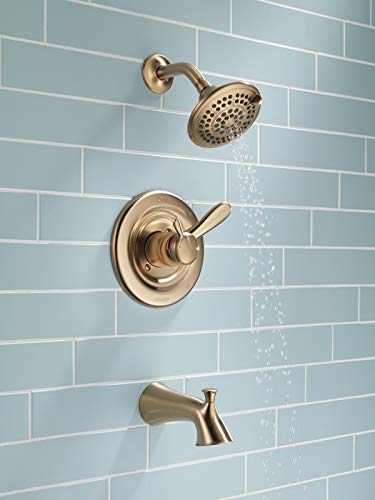 Delta Faucet Lahara 17 Series Dual-Function Tub and Shower Trim Kit with 5-Spray Touch-Clean Shower Head, Champagne Bronze T17438-CZ (Valve Not Included)