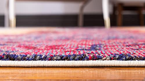 Unique Loom Estrella Collection Abstract, Rustic, Modern, Gradient, Distressed Area Rug, 5' 1" x 8' 0", Pink/Navy Blue