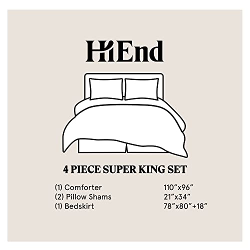 HiEnd Accents Hamilton 4 Piece Comforter Set, Gray Tweed Bed Set, Super King Size, Rustic Cabin Lodge Luxury Bedding Set, 1 Comforter, 1 Bed Skirt, 2 Pillow Shams