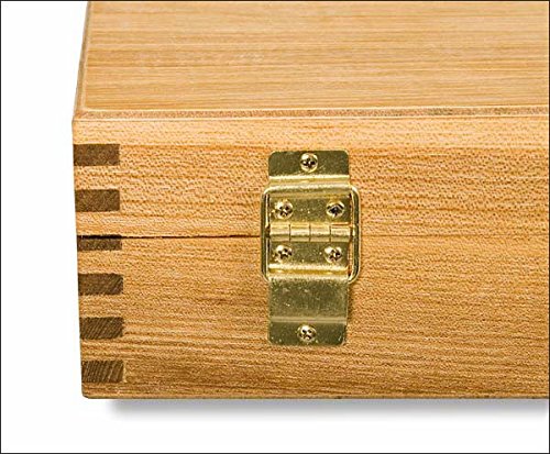 Creative Mark Capri Deluxe Wood Artist Paint Box - Storage for Art Supplies, Paints, Mediums, Brushes, Compartment Storage, Lightweight, Travel - [Oil-Stained - Natural Finish]