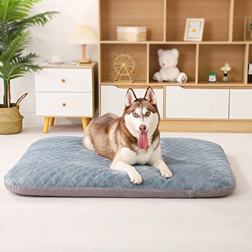 Hero Dog Extra Large Dog Bed for Extra Large Dogs, 47-Inch Jumbo Super Soft Orthopedic Dog Bed with Non Slip Bottom - Washable Pet Sleeping Beds with Removable Cover, Blue Grey XL