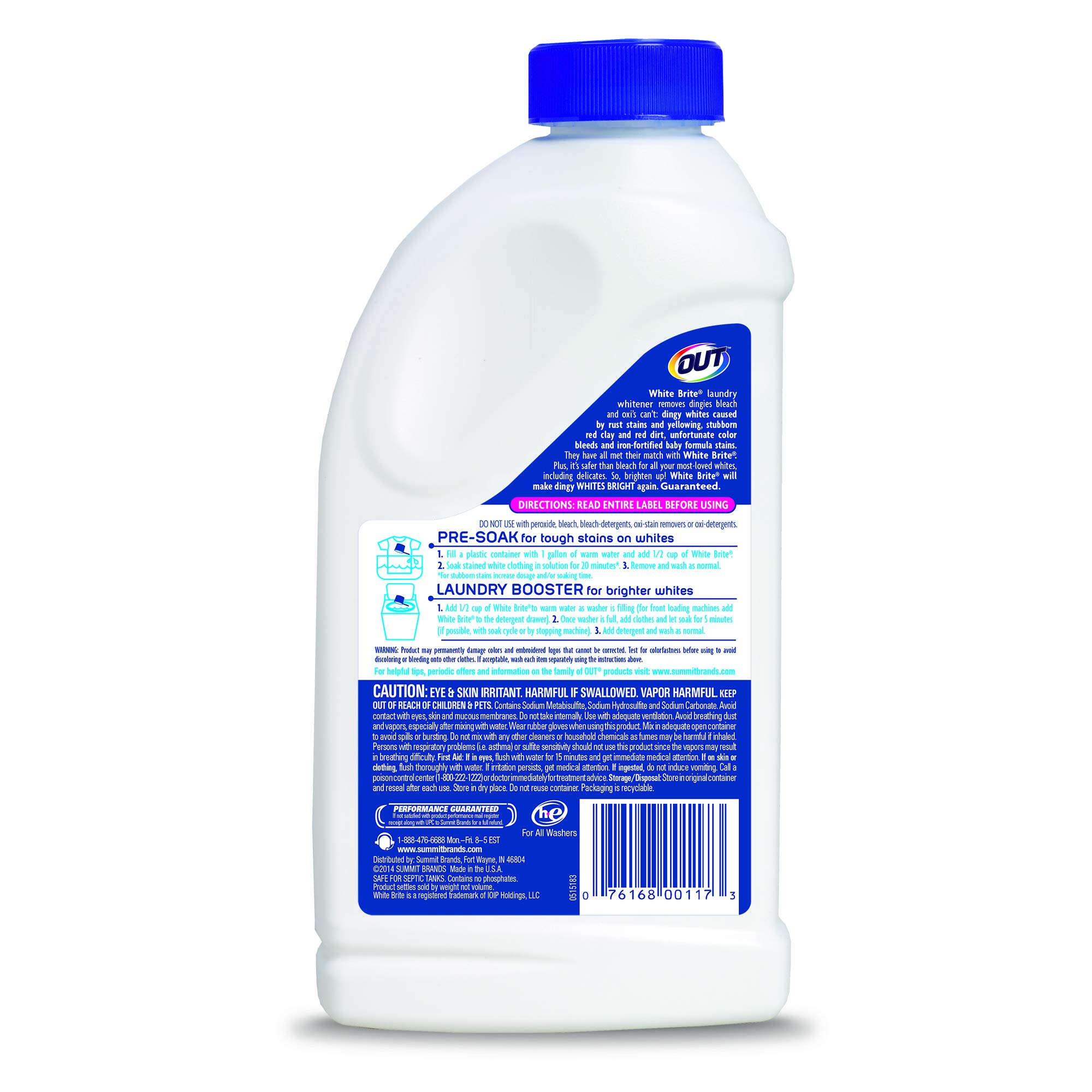 OUT White Brite Laundry Whitener Powder, 1 lb 12 oz, 2 Bottles