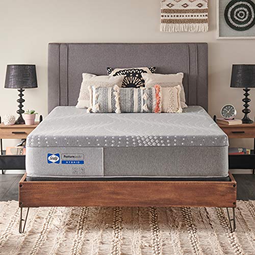 Sealy Gel Foam Posturepedic Hybrid Paterson Medium Feel Mattress, Queen,White