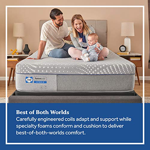 Sealy Gel Foam Posturepedic Hybrid Paterson Medium Feel Mattress, Queen,White