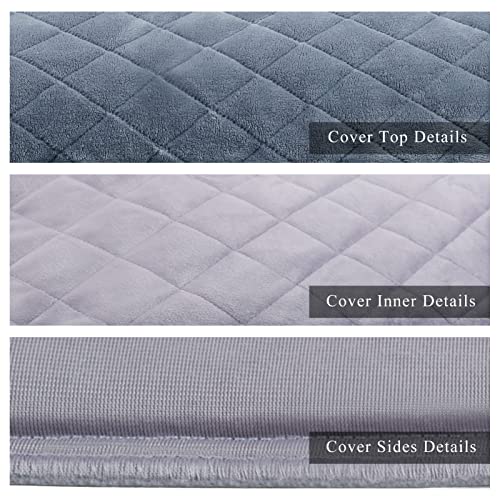 Hero Dog Extra Large Dog Bed for Extra Large Dogs, 47-Inch Jumbo Super Soft Orthopedic Dog Bed with Non Slip Bottom - Washable Pet Sleeping Beds with Removable Cover, Blue Grey XL