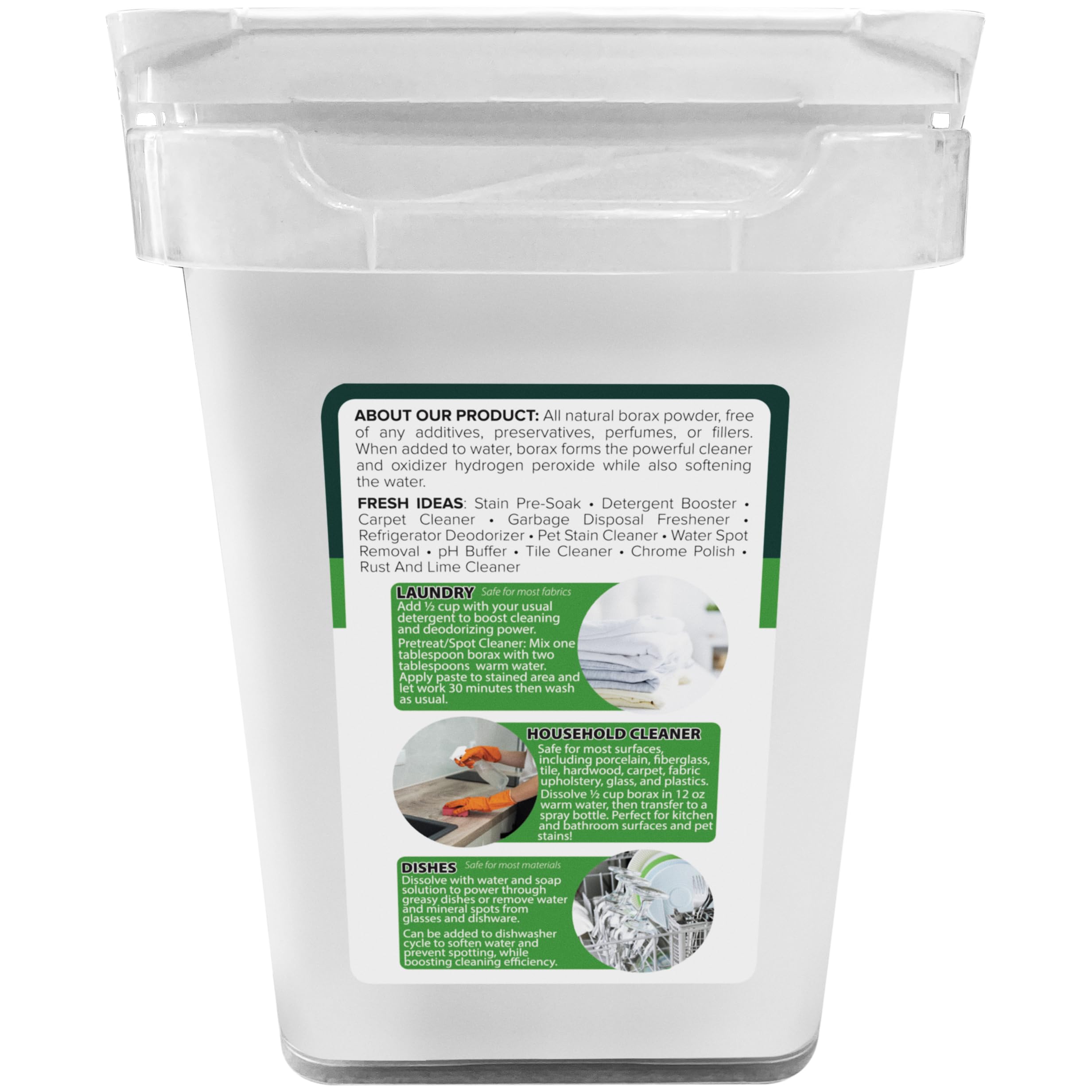 SimpleNature All Natural Borax Powder - 8 lbs - Multipurpose Cleaner, Laundry Detergent Booster & Deodorizer
