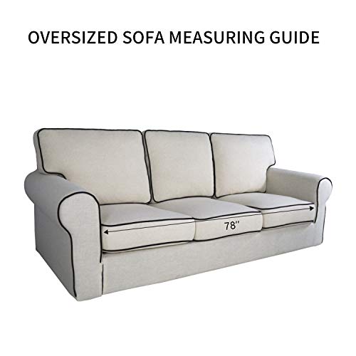 PureFit Reversible Quilted Sofa Cover, Water Resistant Slipcover Furniture Protector, Washable Couch Cover with Non Slip Foam and Elastic Straps for Kids, Pets (Oversized Sofa, Gray/Gray)