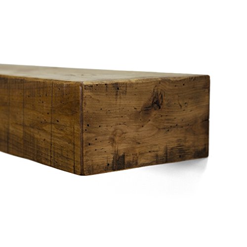 Dogberry Collections Rustic Mantel Shelf, 60 in, Aged Oak
