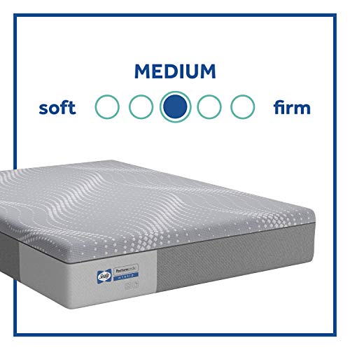 Sealy Gel Foam Posturepedic Hybrid Paterson Medium Feel Mattress, Queen,White