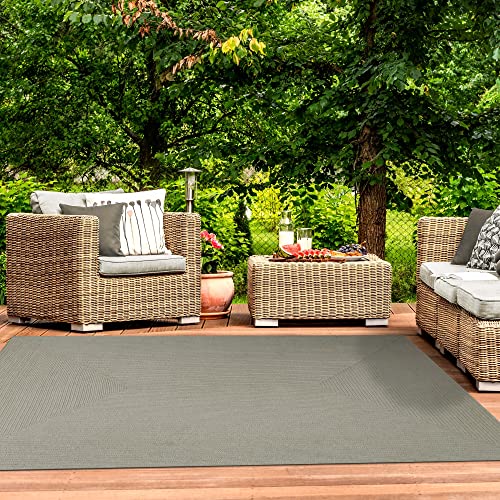 SUPERIOR Indoor/Outdoor Large Area Rug, Reversible Braided Home Floor Decor for Living Room, Kitchen, Entryway, Patio, Front Porch, Deck, Modern, Boho, Farmhouse Style, 3' x 5', Cream