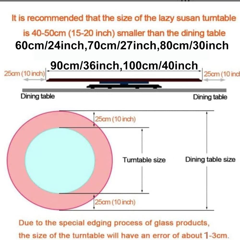 EMENAR Dining Table Rotating Tray Wooden Lazy Susan Tabletop Organizer Large Round Rotating Plate 20in 24in 27in 30in 36in 40in (Color : Marble white, Size : 100cm/40")