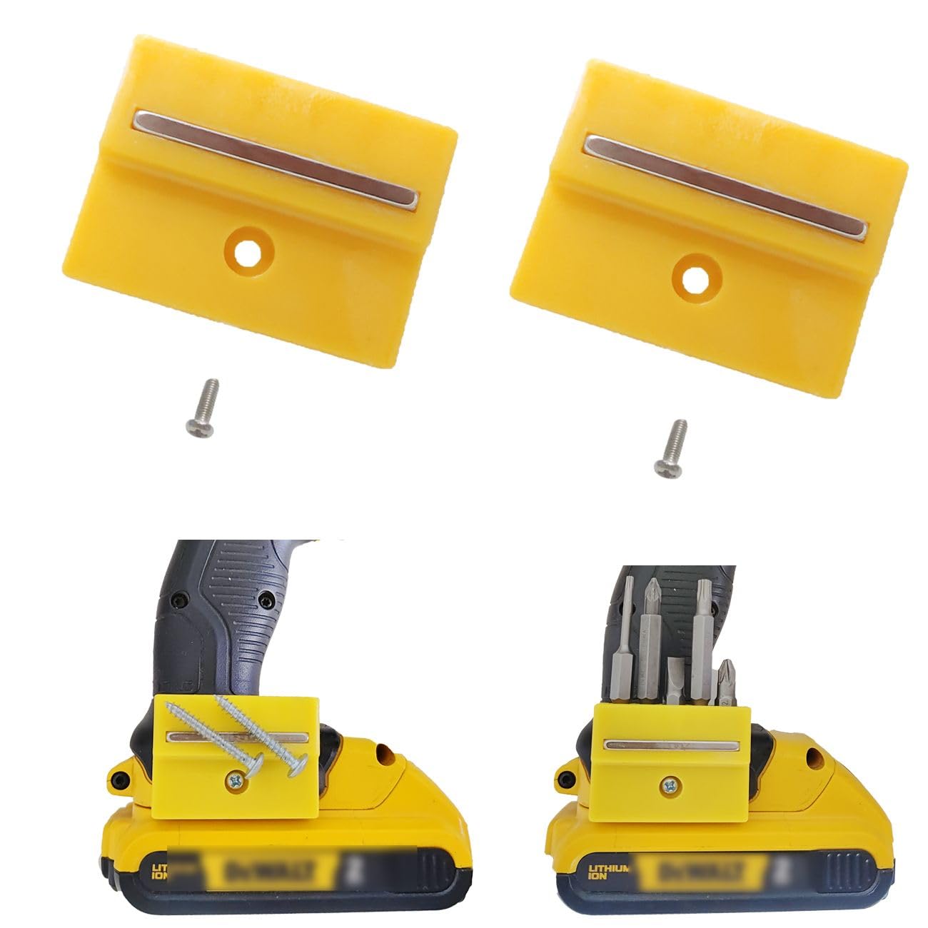 NXPOXS Magnetic Bit Holder Drill Bit Organizer Fit for Dewalt 20V Drills Screwdriver and Impacts Yellow 2pcs