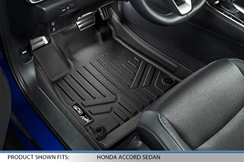 SMARTLINER Custom Fit Floor Mats 2 Row Liner Set Black Compatible with 2018-2022 Honda Accord - All Models