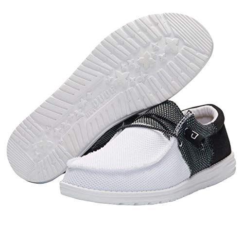 Hey Dude Men's Wally Sox Funk Black Ice Size 10 | Men’s Shoes | Men's Lace Up Loafers | Comfortable & Light-Weight