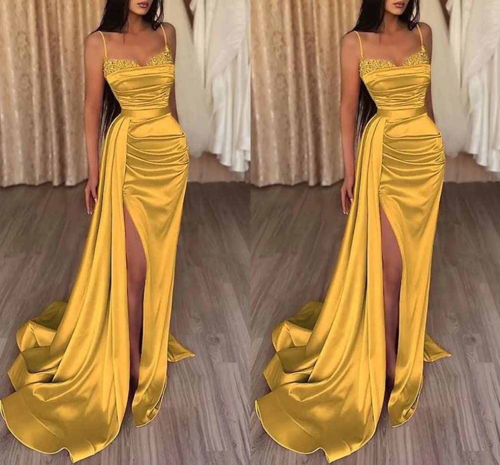 Princess Glitter Prom Dresses for Women with Train Mermaid Sequin Ruffled Satin Evening Formal Gowns Wisteria Size 8
