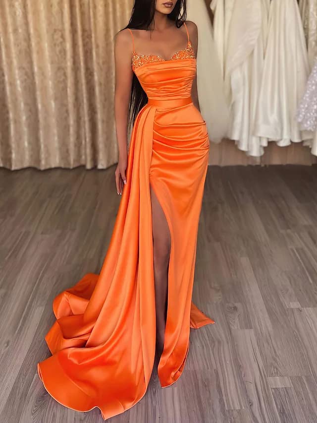 Princess Glitter Prom Dresses for Women with Train Mermaid Sequin Ruffled Satin Evening Formal Gowns Wisteria Size 8