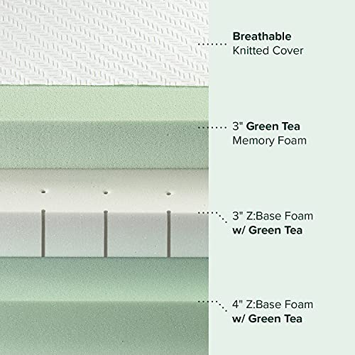 ZINUS 10 Inch Green Tea Luxe Memory Foam Mattress / Pressure Relieving / CertiPUR-US Certified / Bed-in-a-Box / All-New / Made in USA, Twin