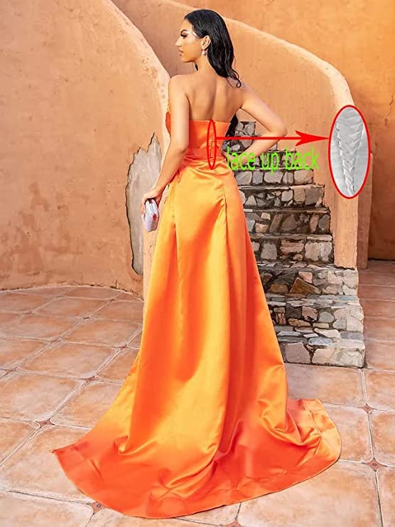 Princess Glitter Prom Dresses for Women with Train Mermaid Sequin Ruffled Satin Evening Formal Gowns Wisteria Size 8