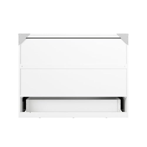 BOWERY HILL Full Size Murphy Bed Chest with Charging Station in White