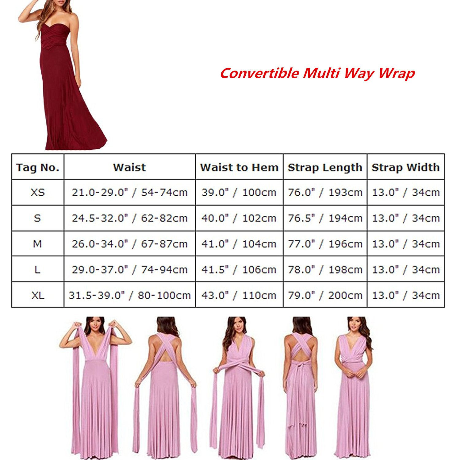 Women's Transformer Convertible Multi Way Wrap Long Prom Maxi Dress V-Neck High Low Wedding Bridesmaid Evening Party Grecian Dresses Boho Backless Halter Formal Cocktail Dance Gown Green Small
