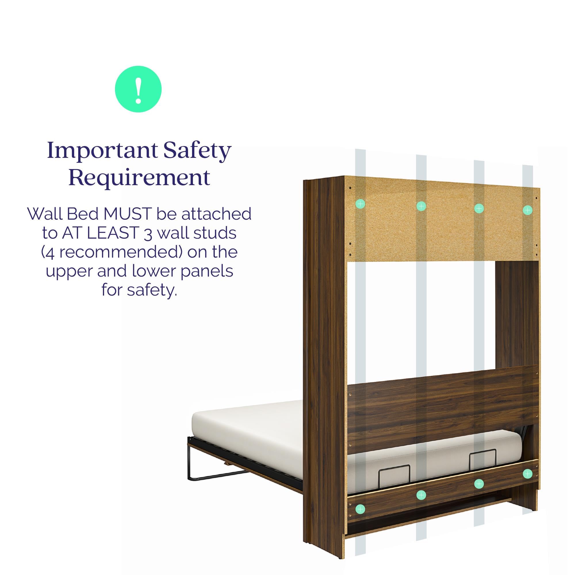 Signature Sleep Full Size Murphy Wall Bed with Wooden Slats in Wood, in Light Oak, No Box Spring Needed, Easy Assembly, Up to 600 lbs Weight Capacity