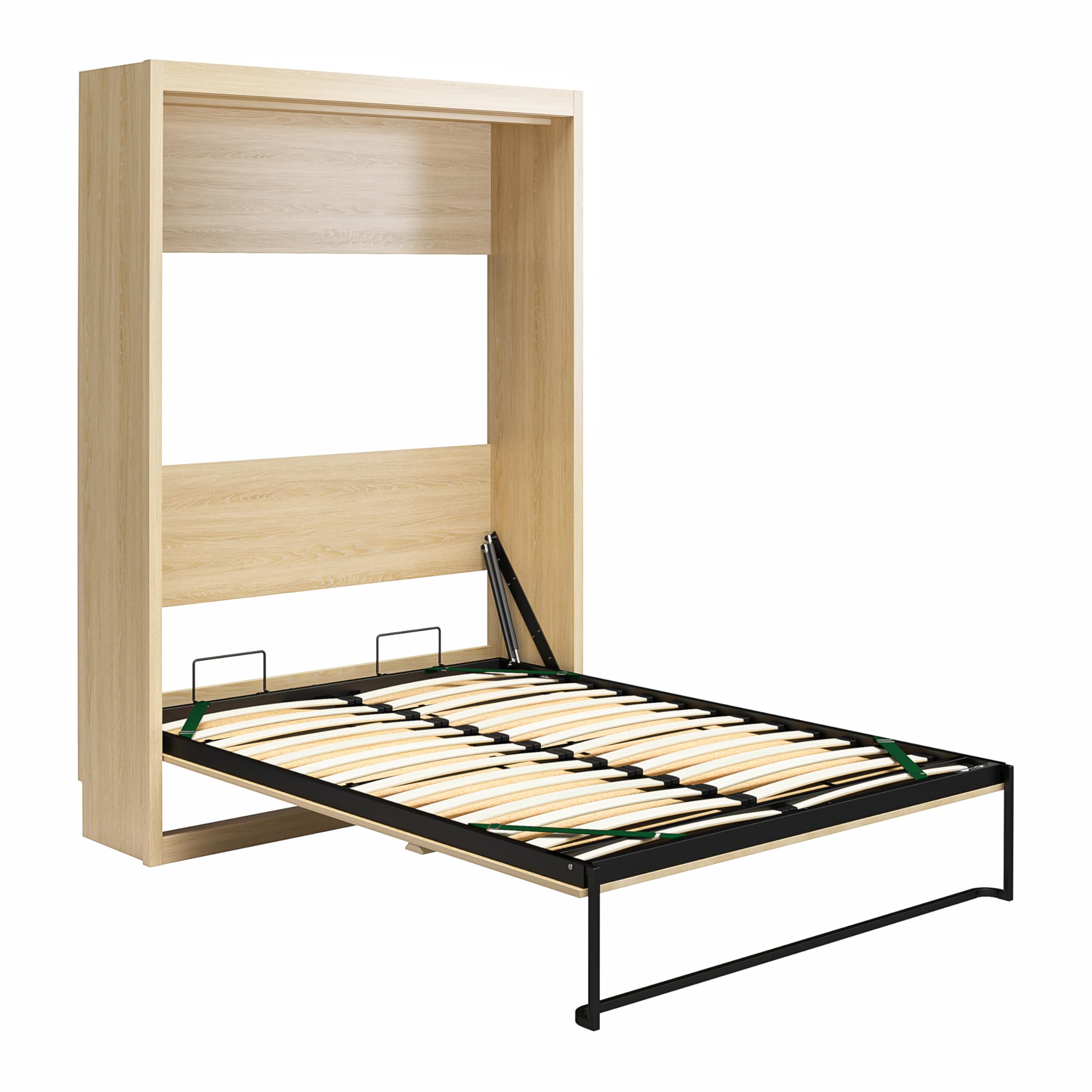Signature Sleep Full Size Murphy Wall Bed with Wooden Slats in Wood, in Light Oak, No Box Spring Needed, Easy Assembly, Up to 600 lbs Weight Capacity